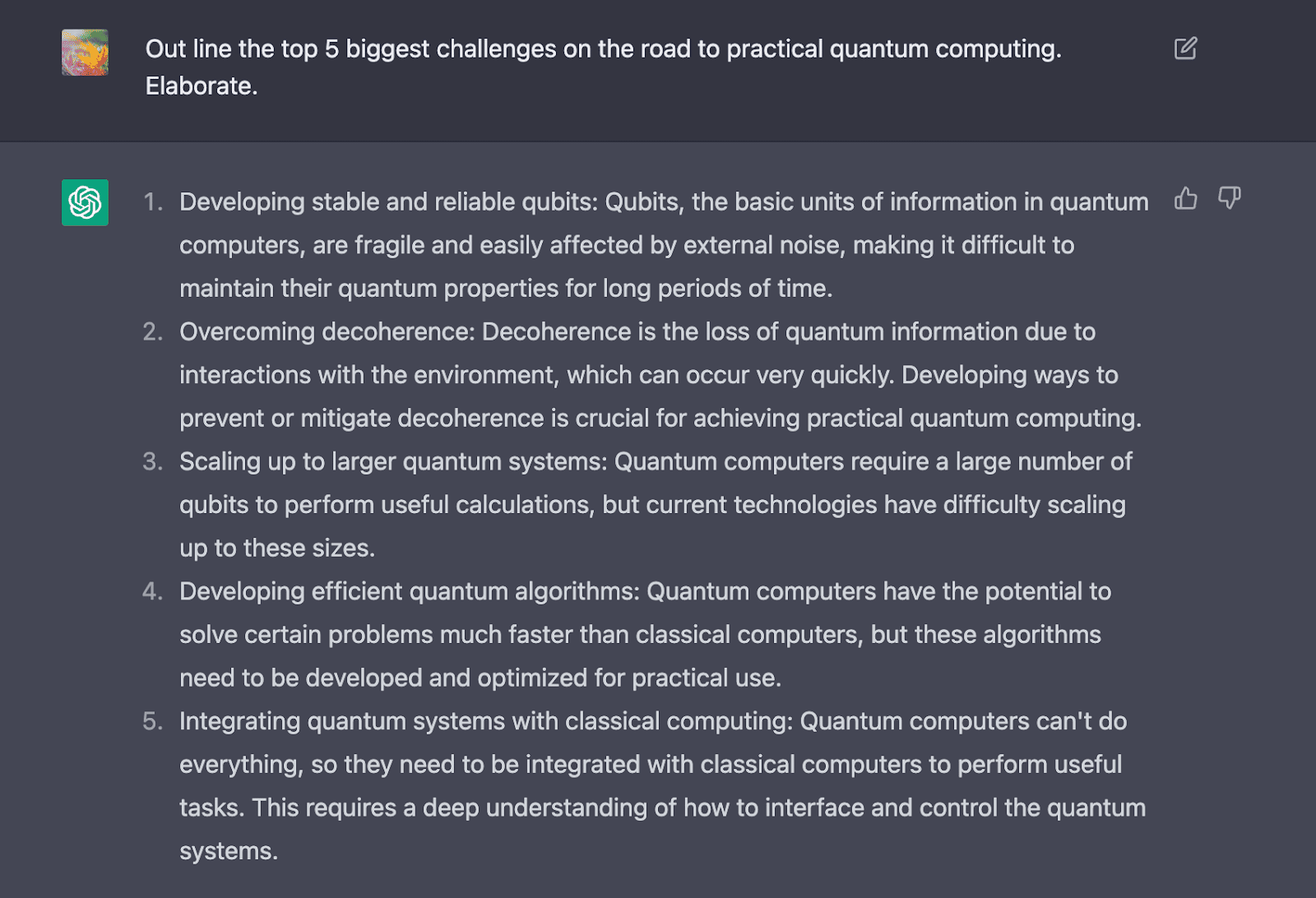 Do Open AI and ChatGPT Understand Quantum Computing?